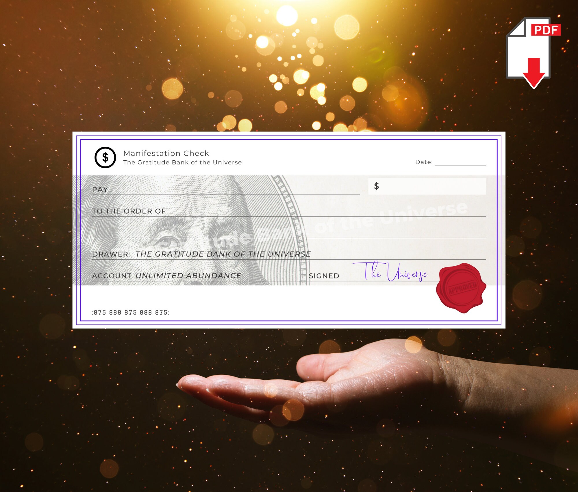 Money Magnet Printable Manifestation Checks Law of Attraction ...