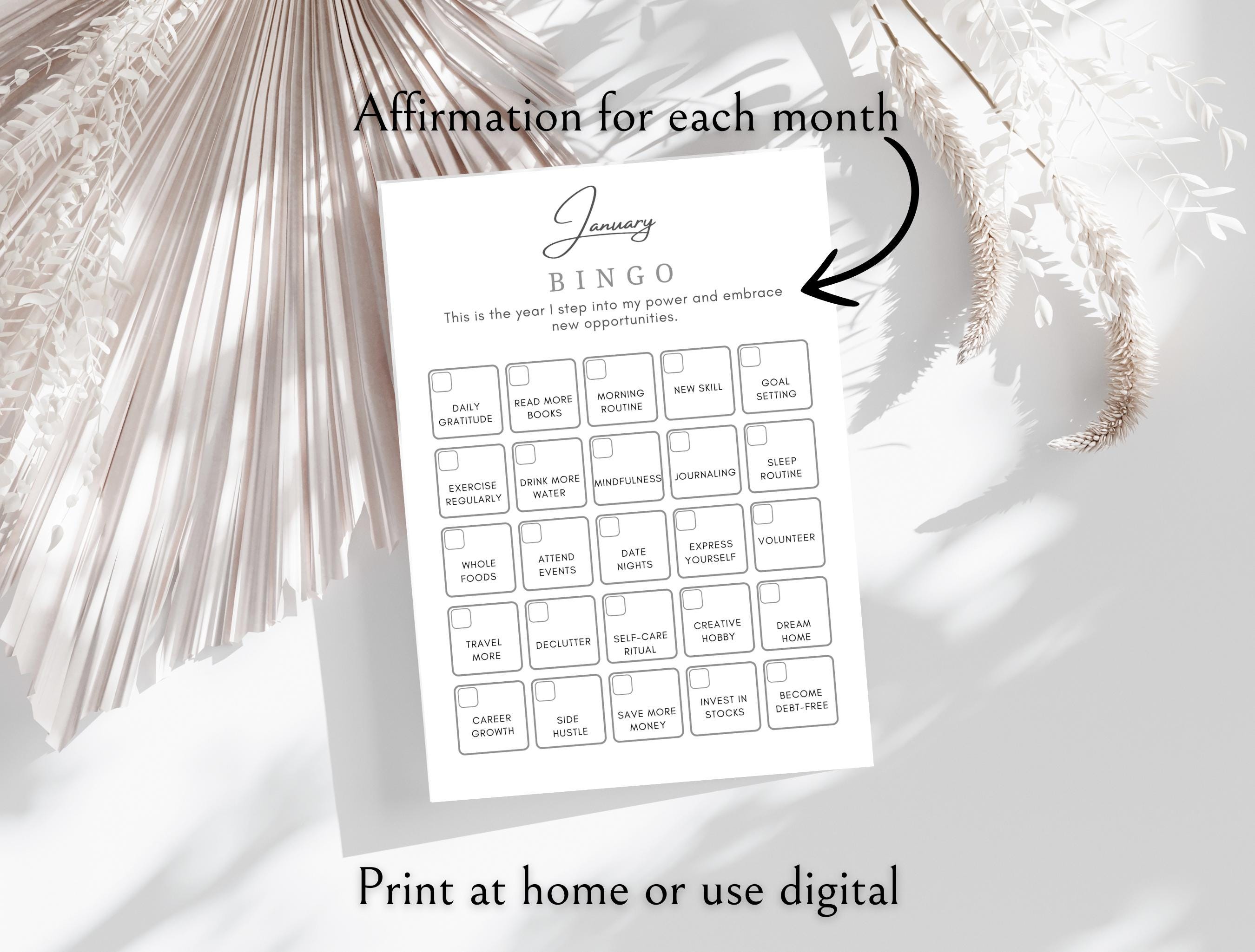 Monthly Bingo Card, Goal Setting Planner Sheet, 2025 Bingo Printable ...