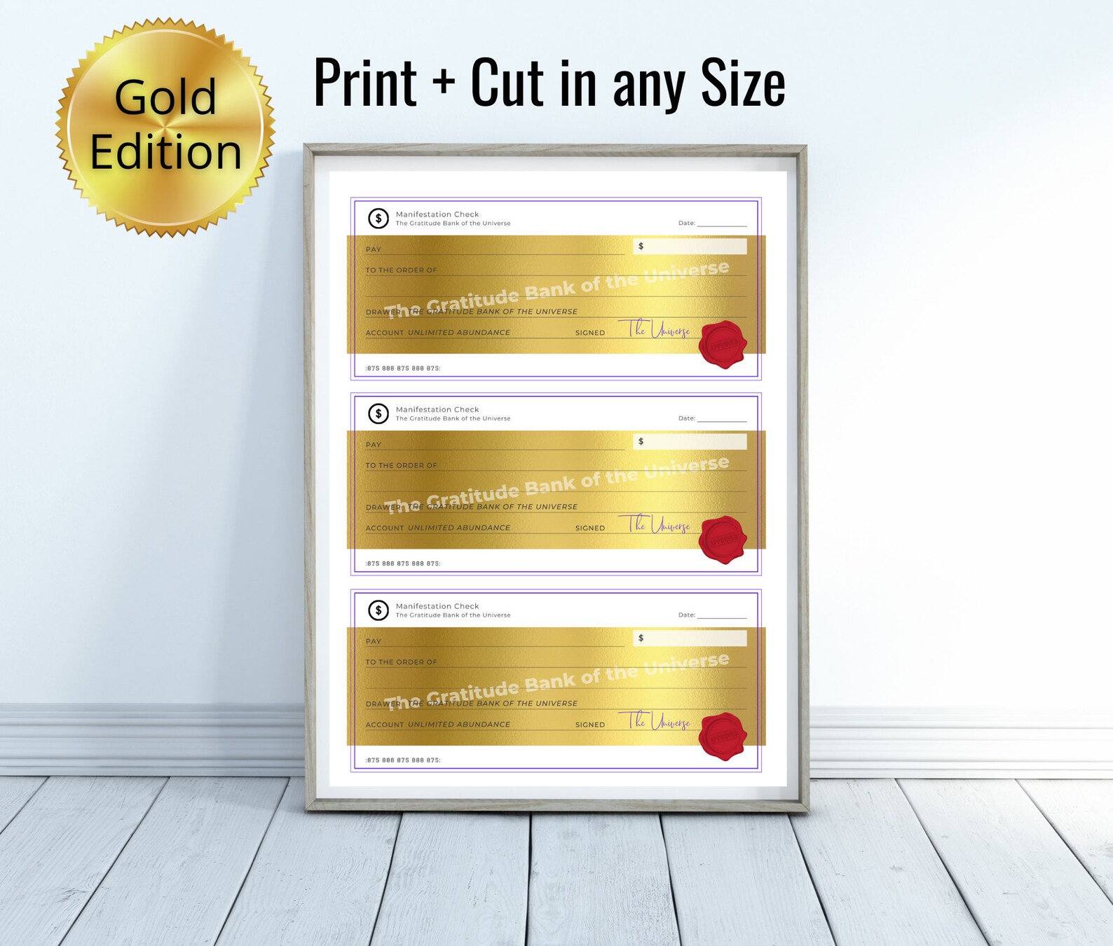 Money Magnet Gold Printable Money Check - Law of Attraction ...