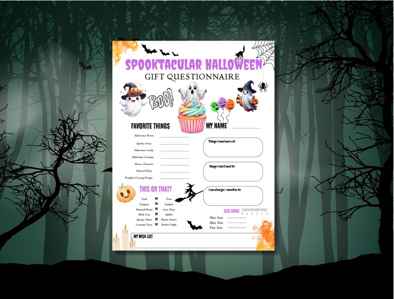 Halloween Questionnaire, Editable Boo Buddy Printable, Boo Basket Gift ...