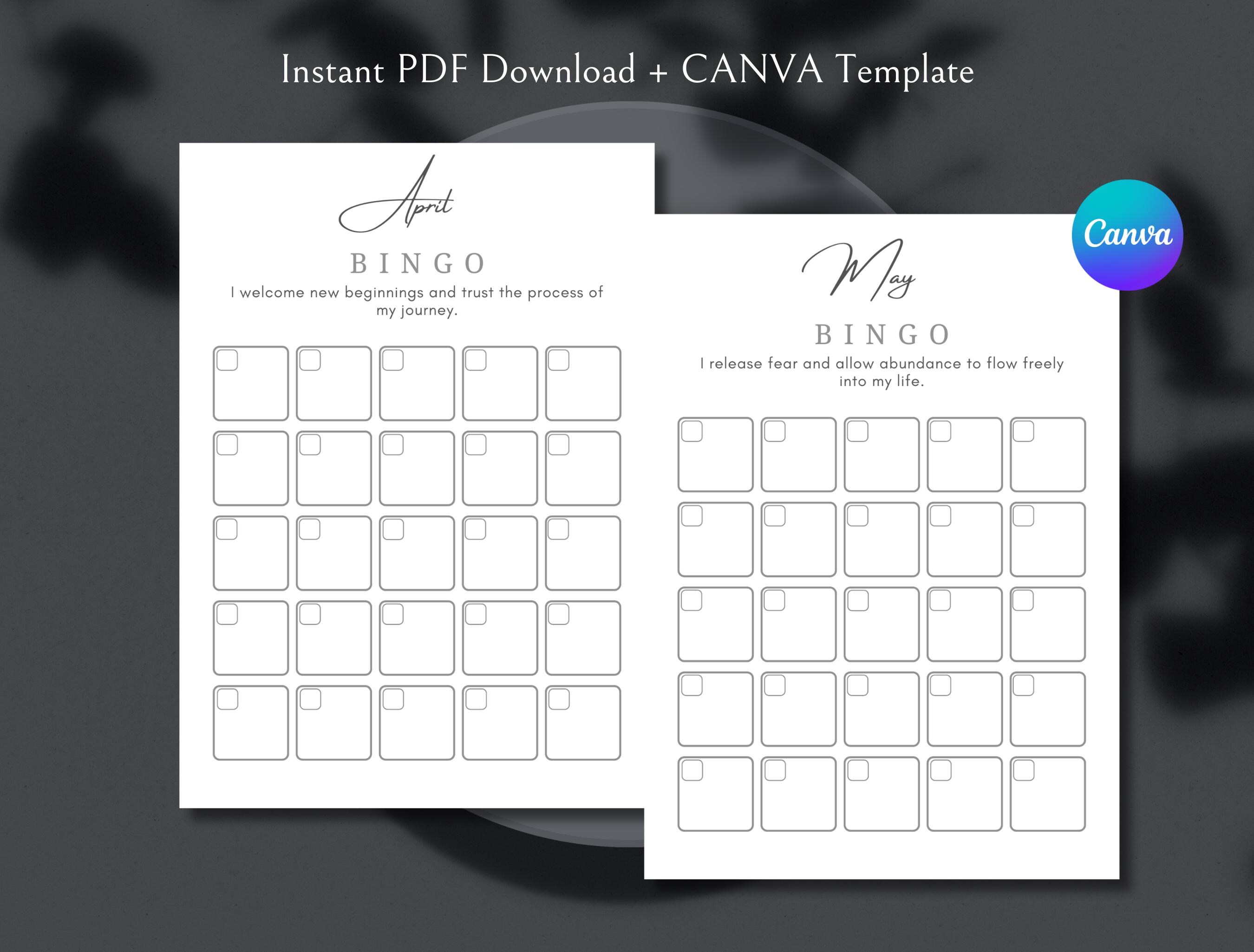 Monthly Bingo Card, Goal Setting Planner Sheet, 2025 Bingo Printable ...