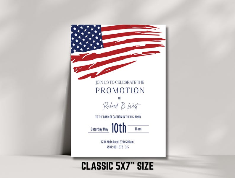 Military Promotion Party Invitation, Printable Army, Marine, Air Force ...