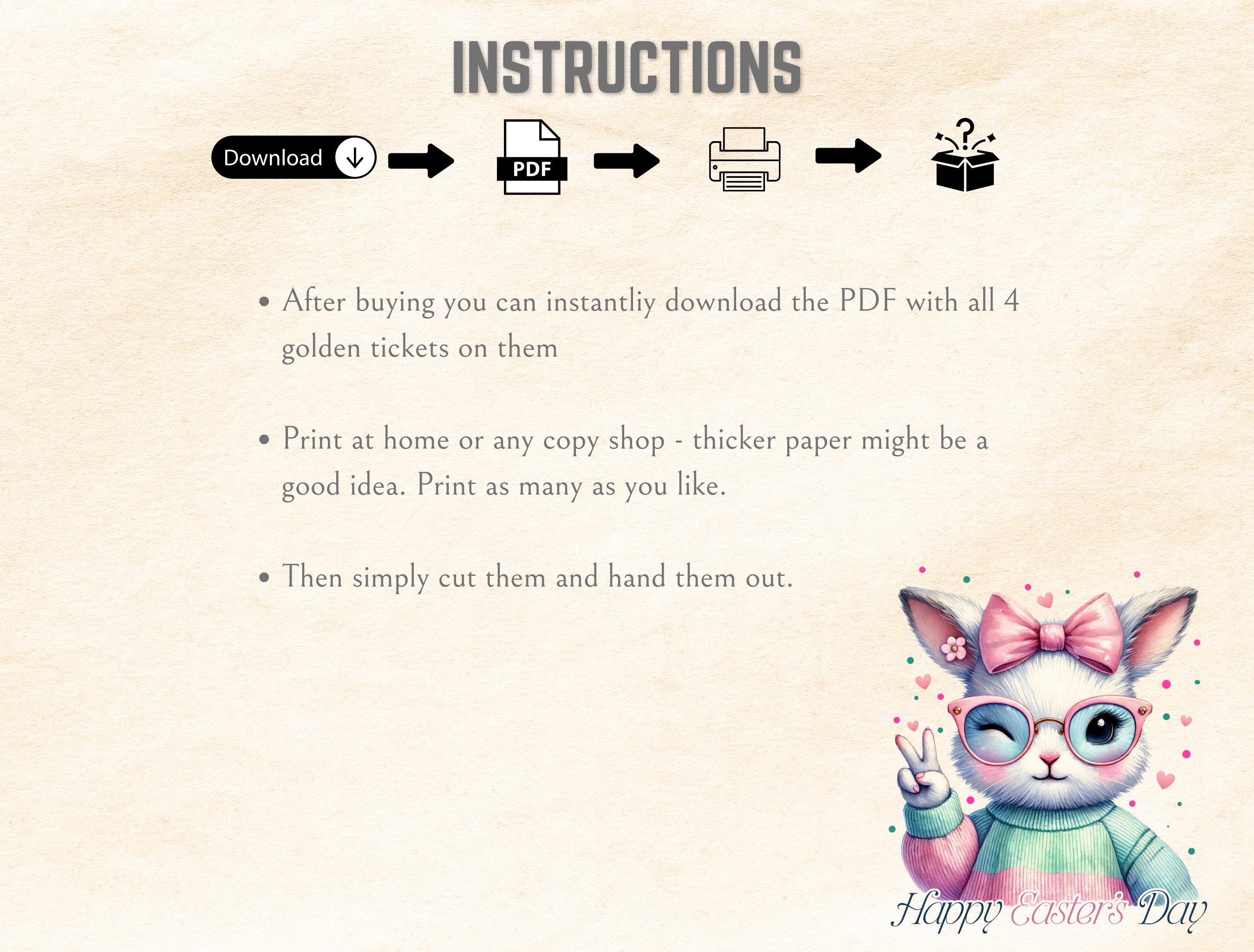 EASTER GOLDEN TICKET | Easter Egg Hunt | Printable Easter Golden Ticket ...