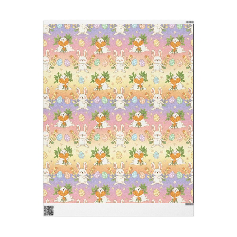 Easter Wrapping Paper, Bunny Rabbit, Easter Eggs, Kids Gift Wrap, Happy ...