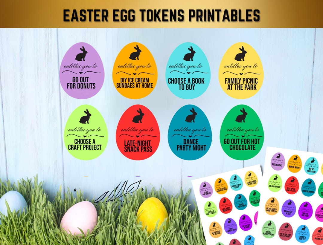 Easter Egg Tokens, Editable Easter Egg Coupons, Printable Easter Egg ...