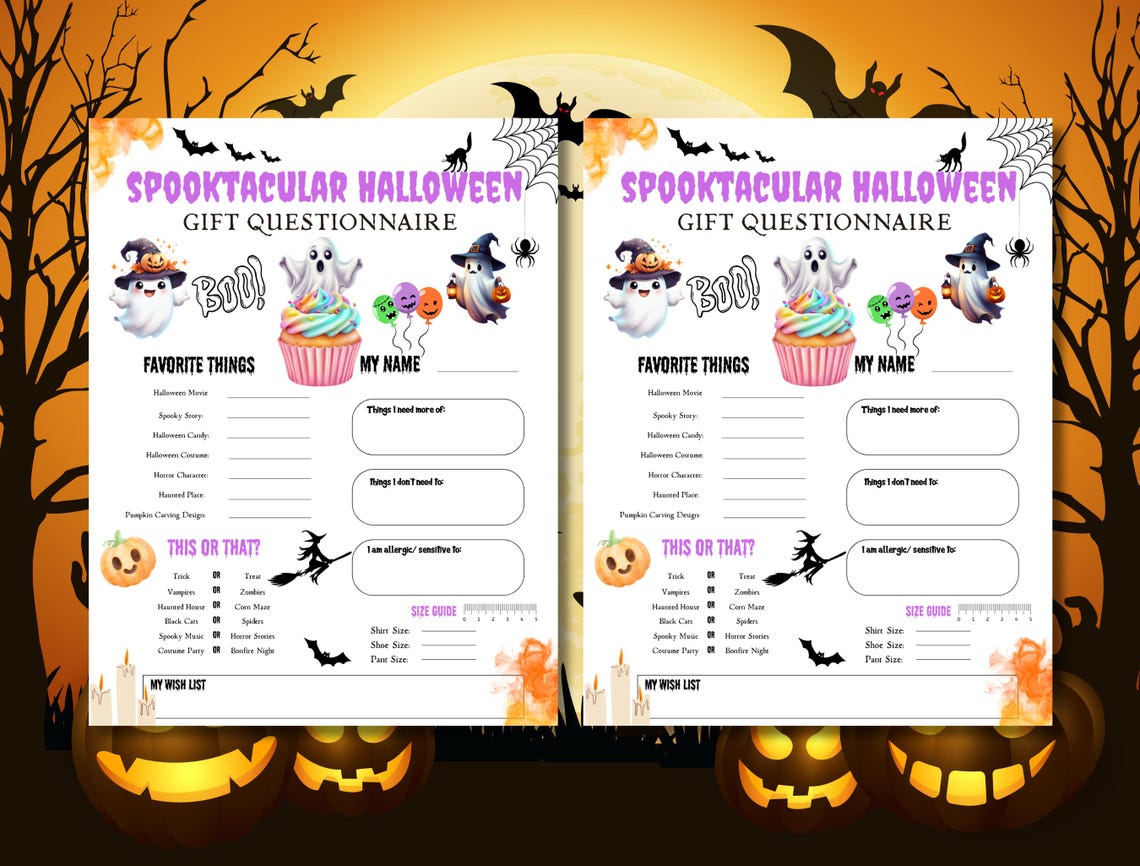 Halloween Questionnaire, Editable Boo Buddy Printable, Boo Basket Gift ...