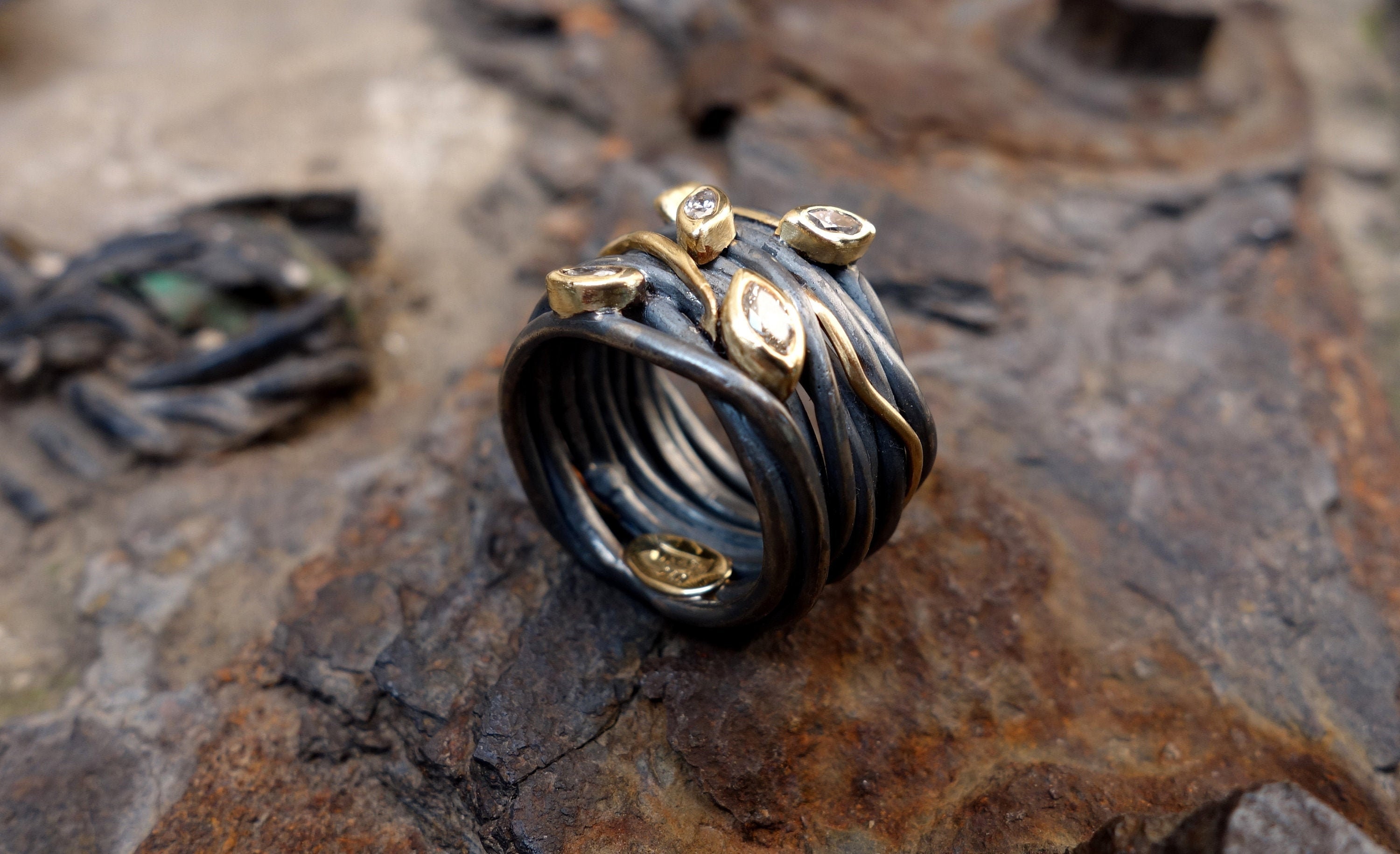 Unique boho engagement ring nature inspired ring Moroccan | Etsy