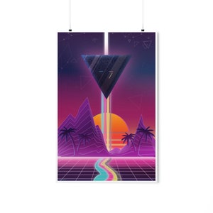 CYBERINK - 80's || Sci-fi || Synthwave || Retro || Geometric || Poster ...