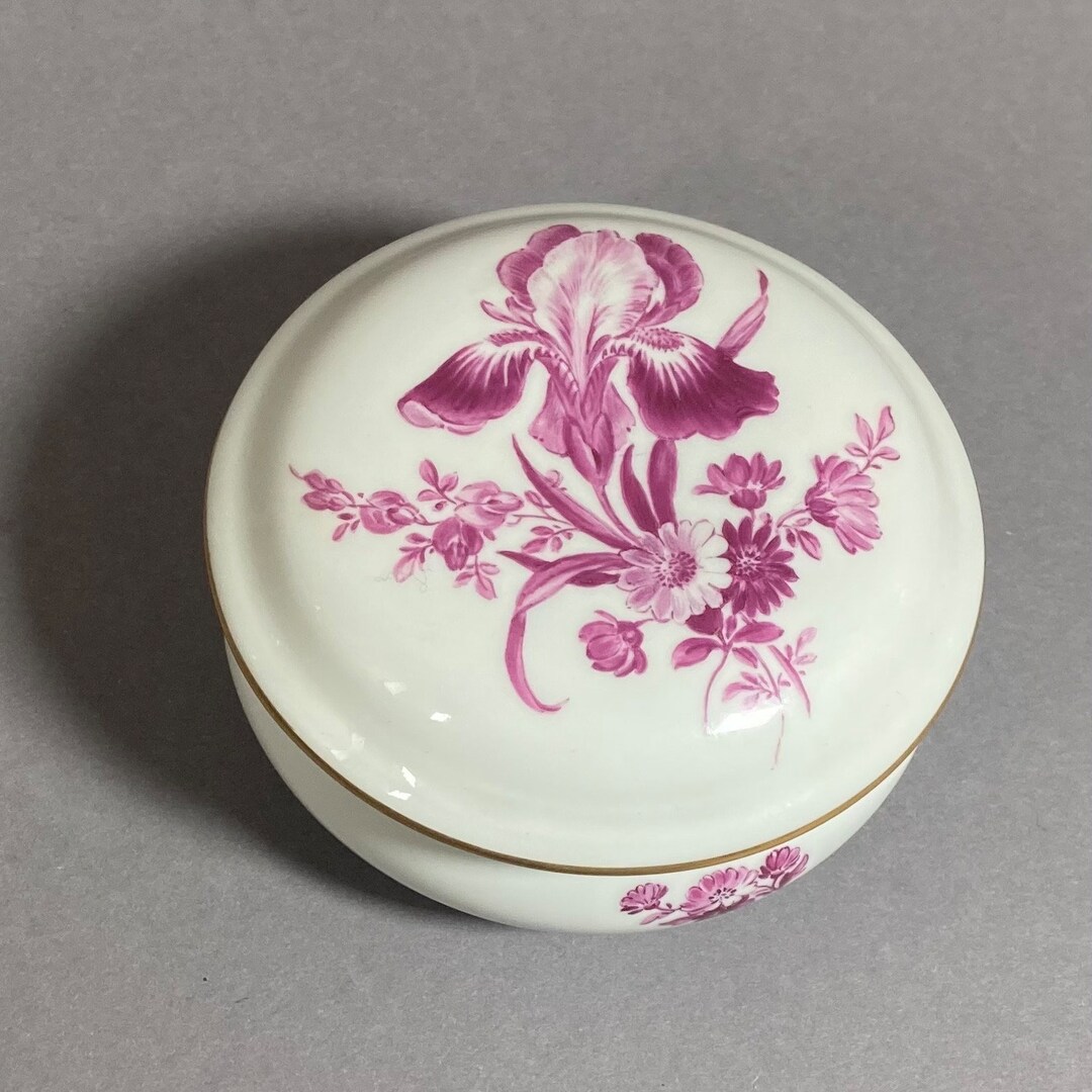 Meissen Box Lidded Box Flower Painting Jewelry Box Camaieu Painting ...