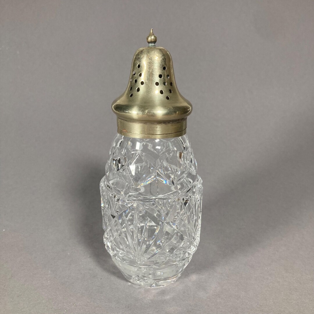 Large Salt Shaker Sugar Shaker Crystal Glass Country House Shabby Chic ...