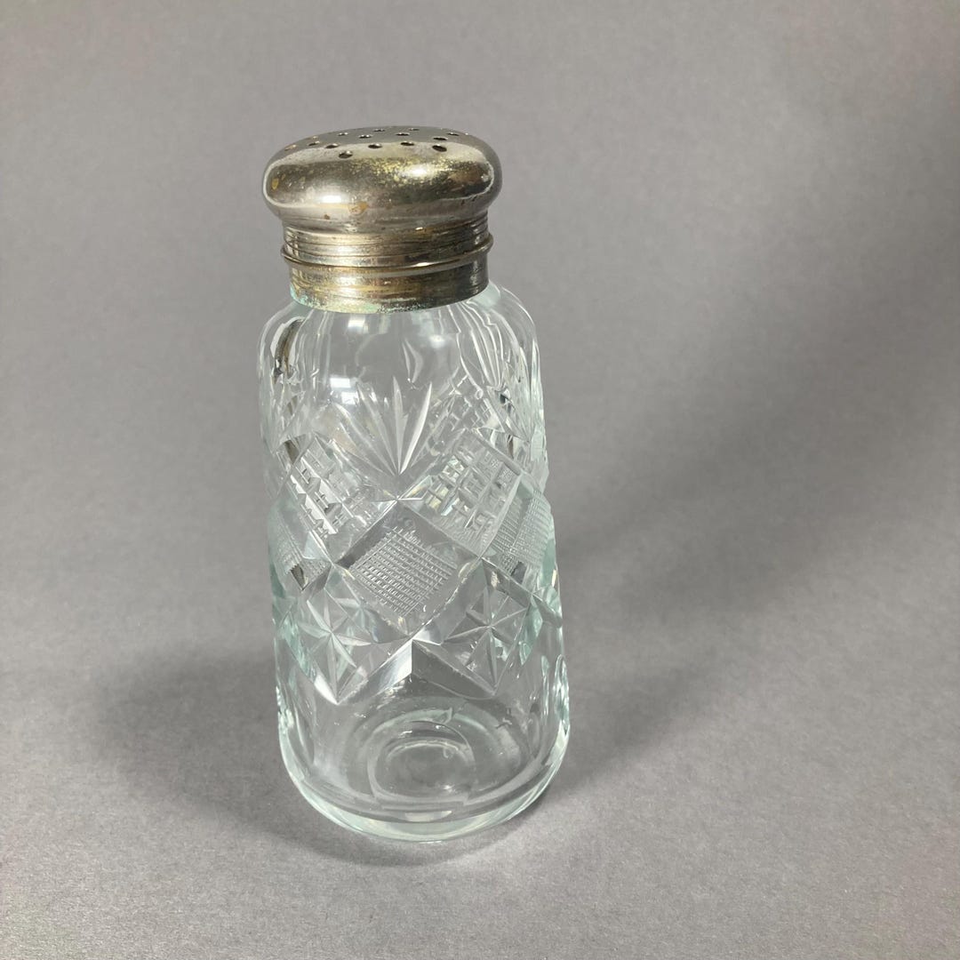 Large Salt Shaker Sugar Shaker Crystal Glass Country House Shabby Chic ...