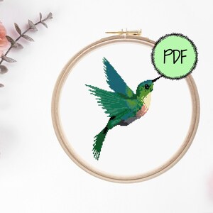 Hummingbird Fast and EASY BEGINNERS Counted Cross Stitch Pattern ...