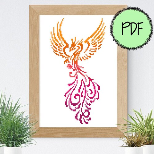 Phoenix Bird Cross Stitch Pattern 1 Instant PDF Download - Etsy