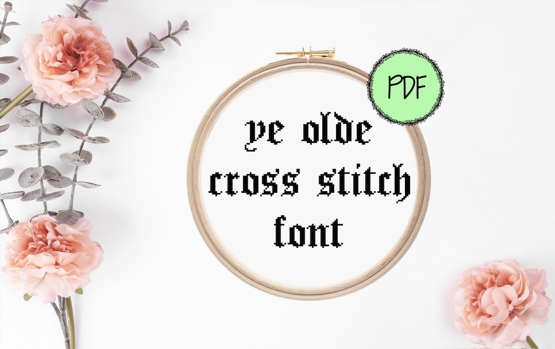 Ye Olde Cross Stitch Alphabet Font | Old English Letters | Medieval ...