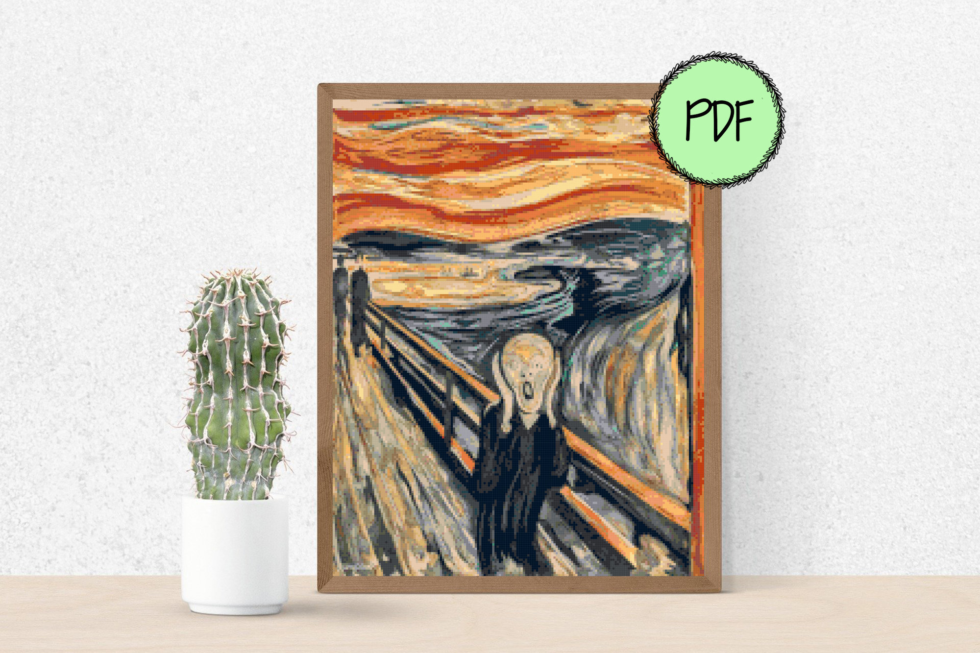 The Scream Cross Stitch Pattern | Edvard Munch | Art | Artwork ...