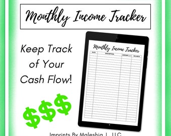 Income Tracker Printable, Income Log, Monthly Income Tracker, Personal ...