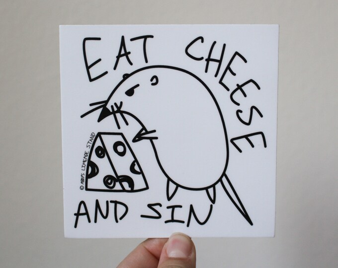 Eat Cheese and Sin Vinyl Sticker - Etsy