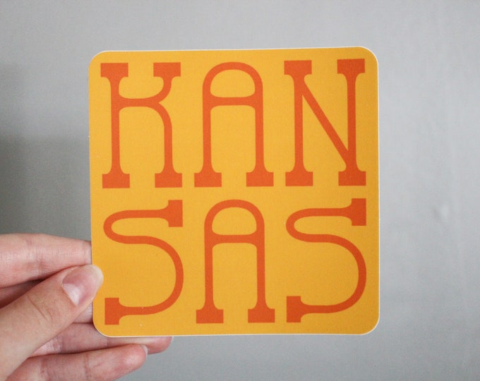 Kansas Sticker Kansas Decal Multiple Sizes Bumper Sticker Water Bottle ...