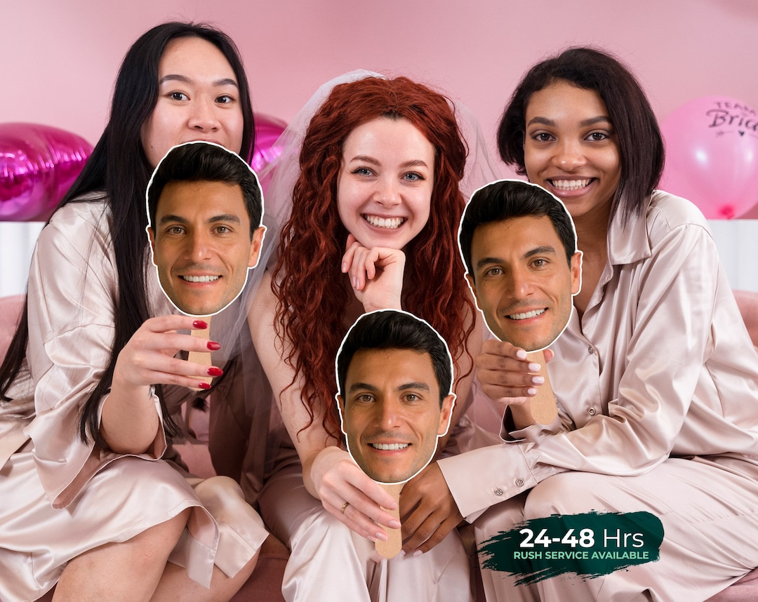 Head on a Stick, Custom Face Fans With Handles, Handheld Fan, Custom ...