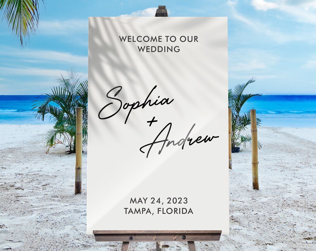 White Acrylic, Wedding Welcome Sign, Custom Acrylic Sign, Back Painted ...