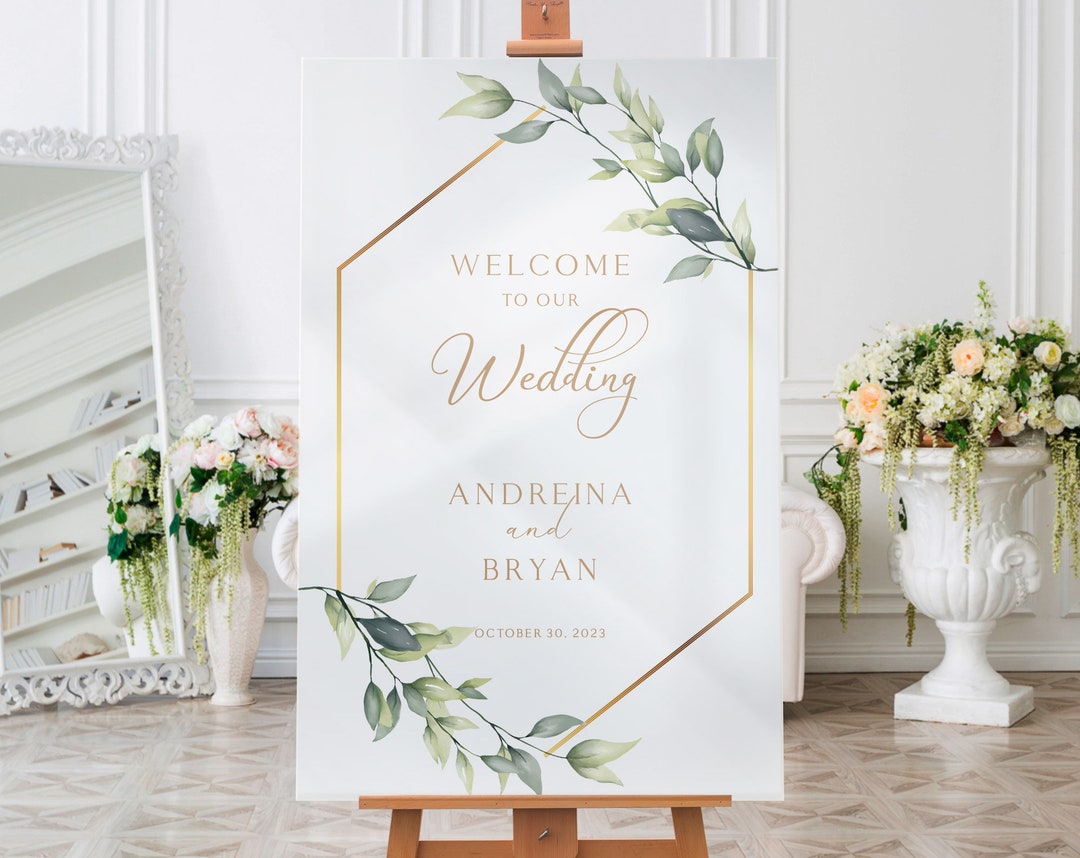 White Acrylic, Wedding Welcome Sign, Custom Acrylic Sign, Back Painted ...