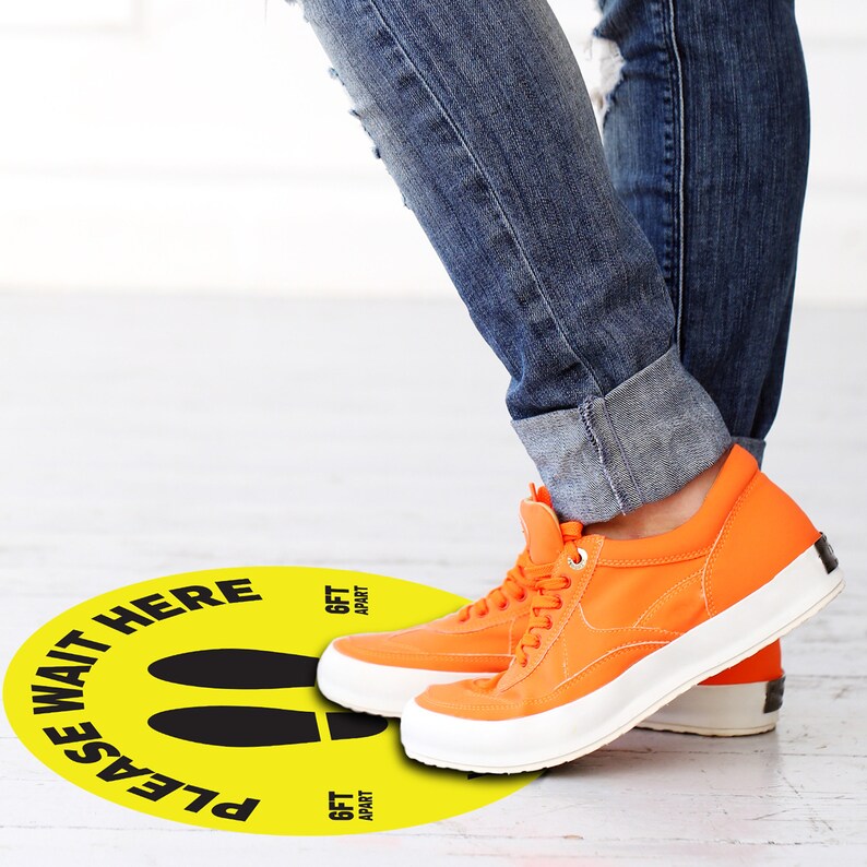 Social Distancing Floor Decals Floor Markers With Anti Slip Etsy