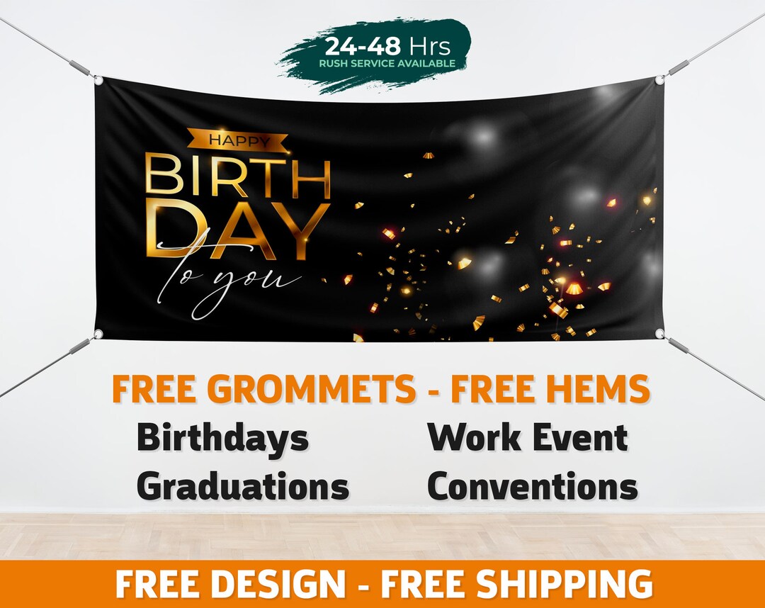 Custom Vinyl Banner, Business Banner, Party Vinyl Banner, Birthday ...