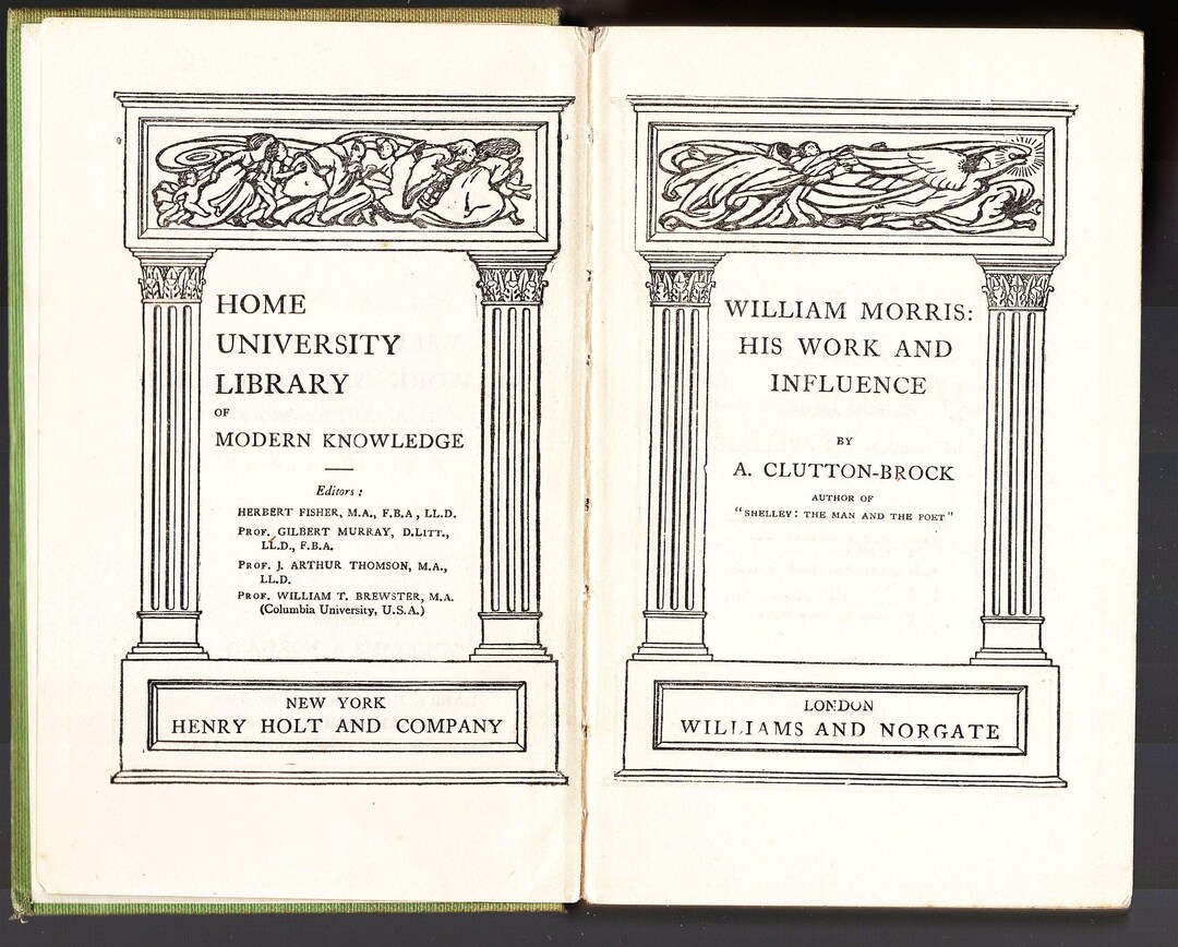 William Morris, His Work and Influence by A. Clutton-brock, 1914 - Etsy