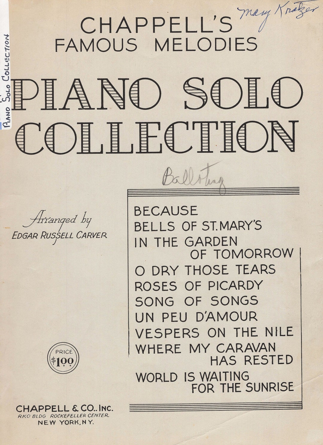 Chappell's Famous Melodies-piano Solo Collection (sheet Music) - Etsy
