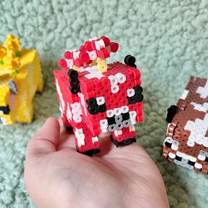 Minecraft Inspired 3D Perler Bead Figures (large Animal Series!) | Cow ...