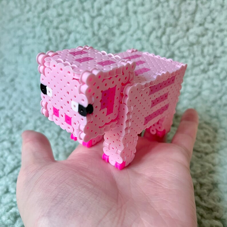 Minecraft Inspired 3D Perler Bead Figures (large Animal Series!) | Cow ...