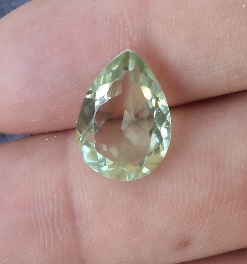 Natural Prasiolite Prasiolite Gemstone Teardrop Prasiolite | Etsy
