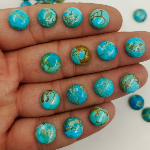 10 Pieces Blue Mohave Turquoise Oval Shape Loose Smooth - Etsy