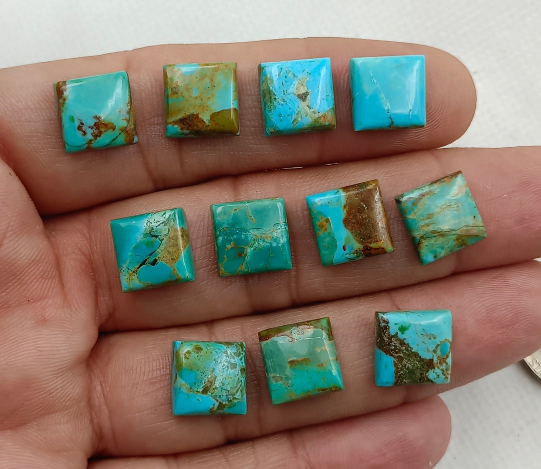 Blue Mohave Turquoise Square Shape Loose Smooth Polished Gemstone, Blue ...