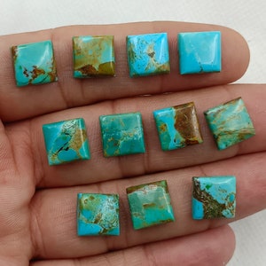 Blue Mohave Turquoise Square Shape Loose Smooth Polished Gemstone, Blue ...