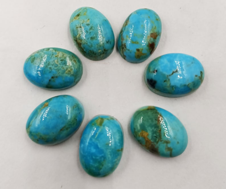 10 Pieces Blue Mohave Turquoise Oval Shape Loose Smooth | Etsy