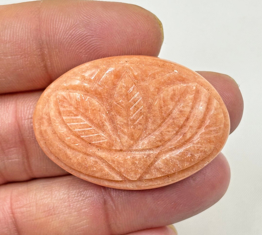 Amazonite Gemstone Carved Peach Amazonite Cabochon Handmade Amazonite ...
