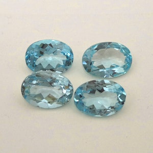 Natural Sky Blue Topaz Gemstone, Oval Sky Blue Topaz Faceted Gemstone ...