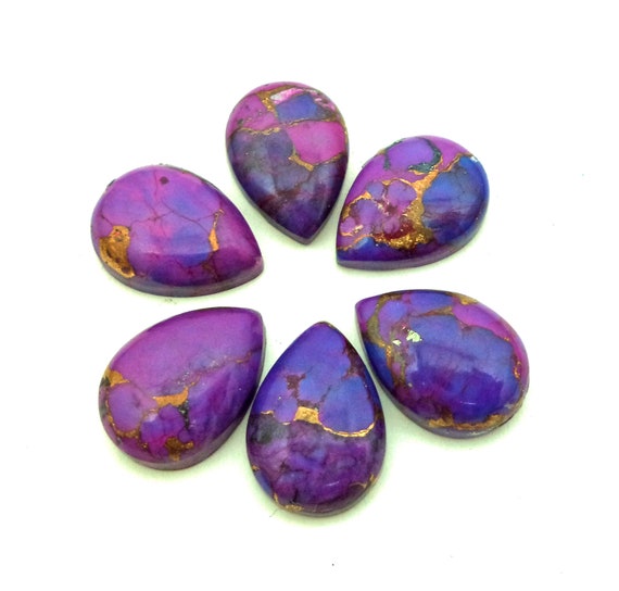 Turquoise Cabochon Loose Turquoise Gemstone 10x14 Mm Purple | Etsy