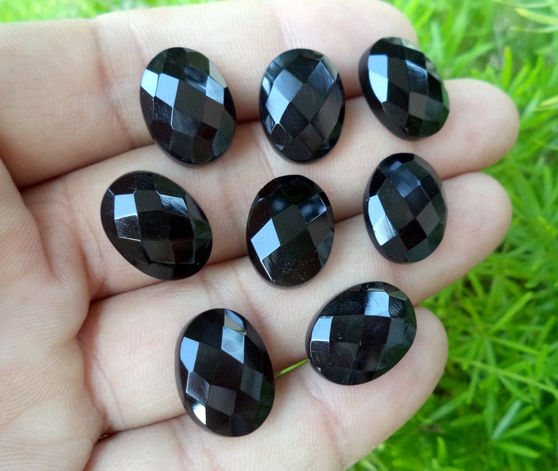 Black Onyx Black Onyx Rose Cut Oval Loose Gemstone Black - Etsy
