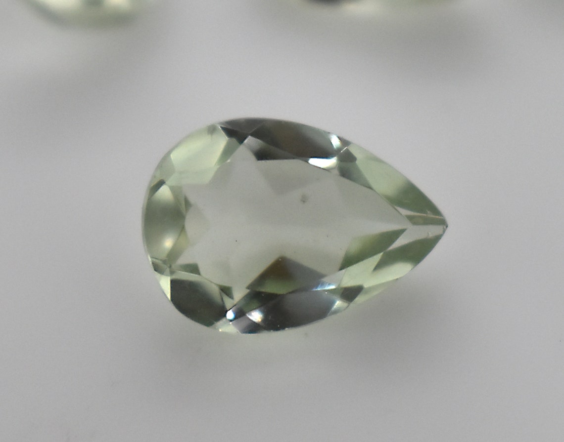 Natural Prasiolite Prasiolite Gemstone teardrop Prasiolite | Etsy