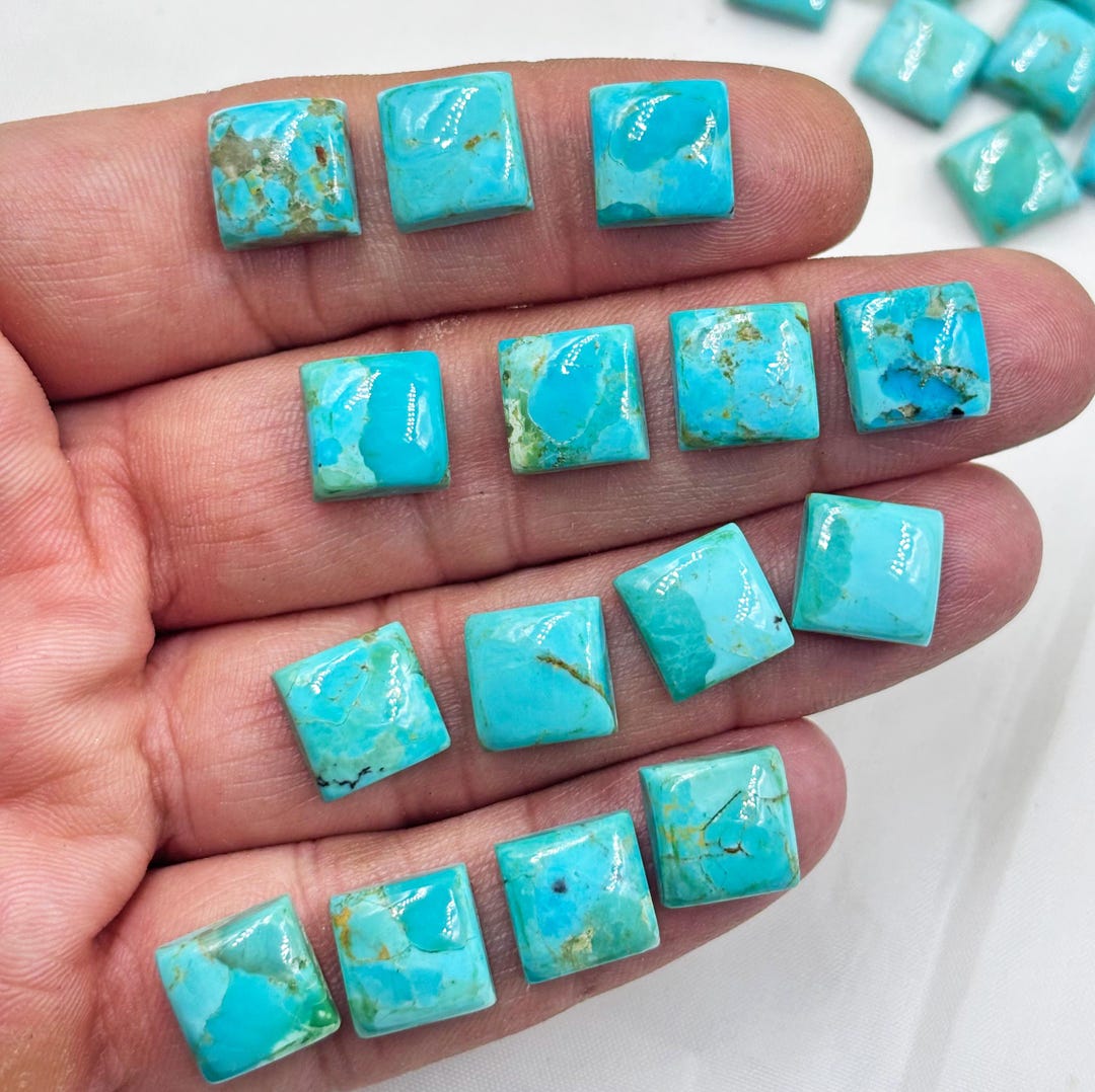 Blue Mohave Turquoise Square Shape Loose Smooth Polished Gemstone, Blue ...
