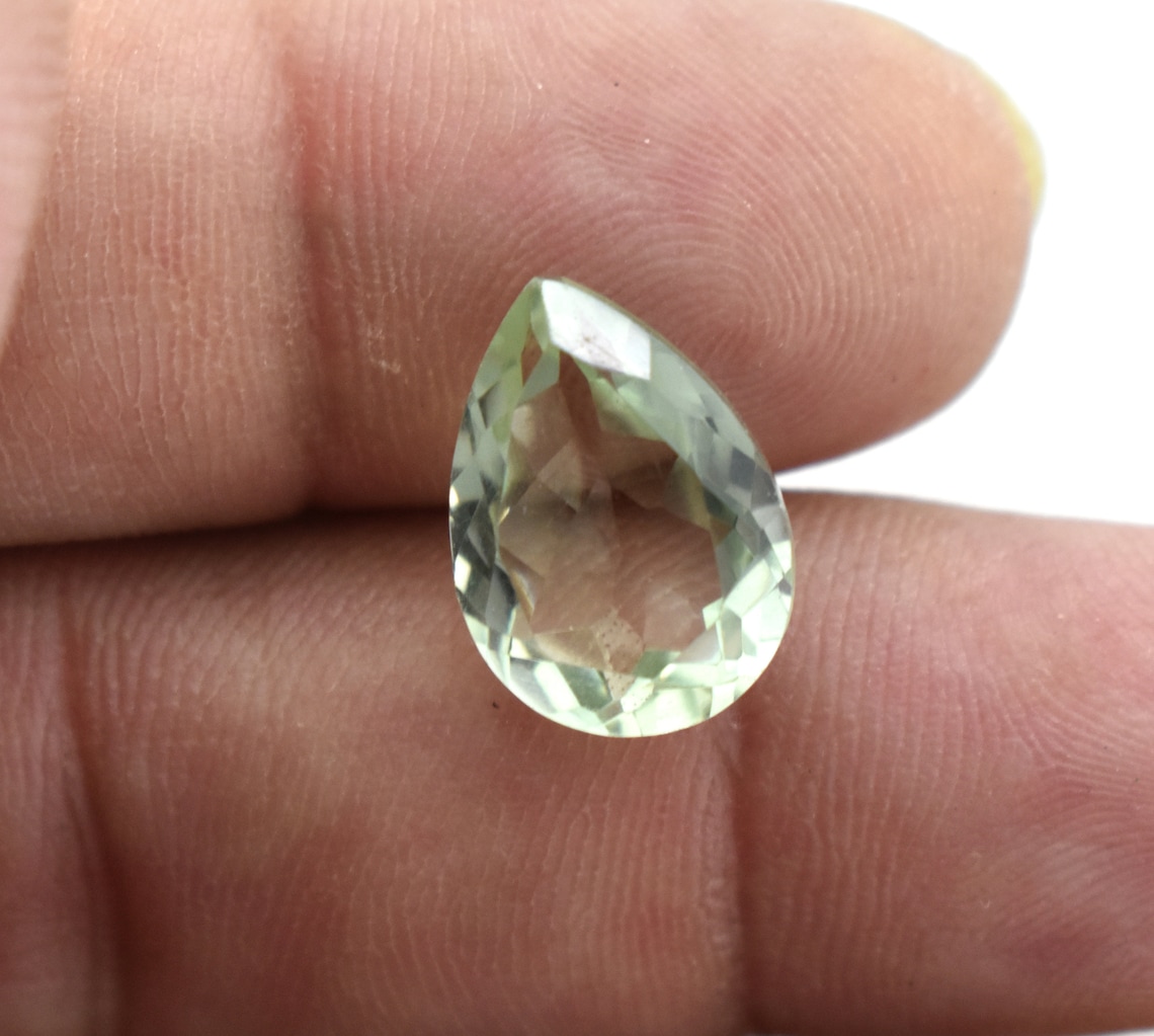 Natural Prasiolite Prasiolite Gemstone teardrop Prasiolite | Etsy