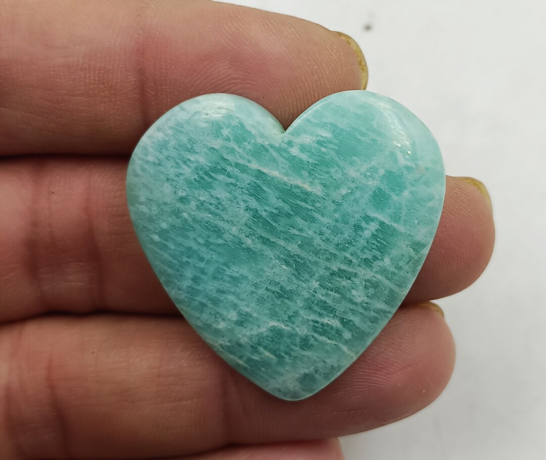 Heart Shape Cabochon, Heart Cabochon, Natural Amazonite Heart Shape ...