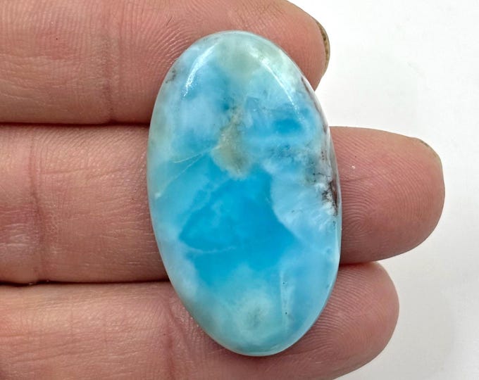 Loose Larimar Gemstone, Natural Larimar Cabochons, Wire Wrap Gemstone, Larimar Cabochon, Sky ...