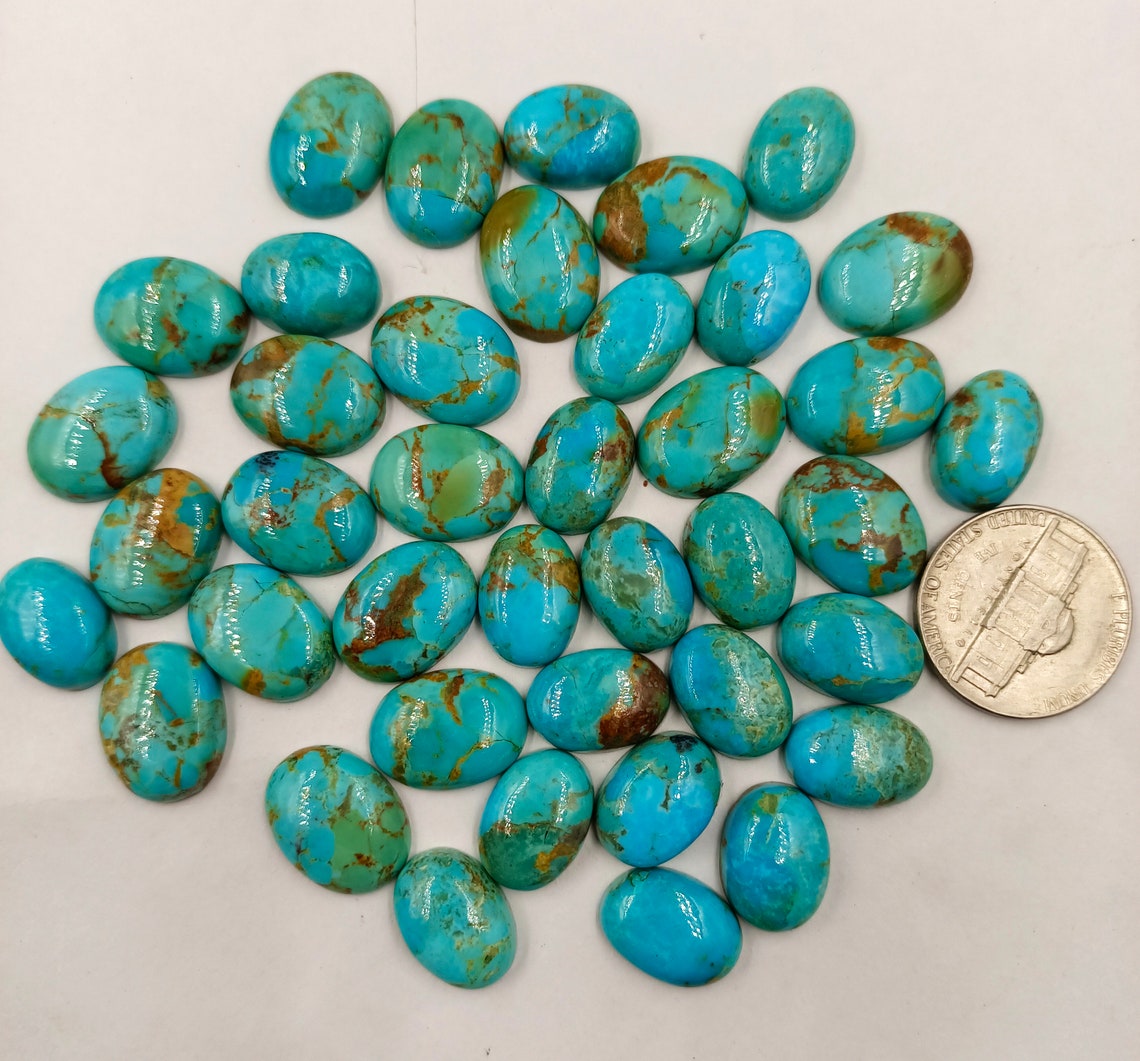 10 Pieces Blue Mohave Turquoise Oval Shape Loose Smooth - Etsy