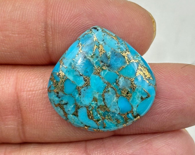 Blue Copper Turquoise Pear Shape Gemstone, Turquoise Cabochon Gemstone ...