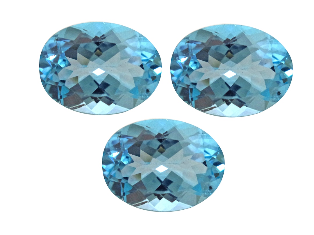 Natural Sky Blue Topaz Gemstone, Oval Sky Blue Topaz Faceted Gemstone ...