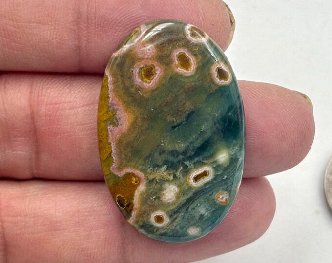 Ocean Jasper Gemstone, Natural Ocean Jasper Cabochon Gemstone, Loose ...