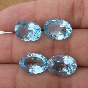 Natural Sky Blue Topaz Gemstone, Oval Sky Blue Topaz Faceted Gemstone ...